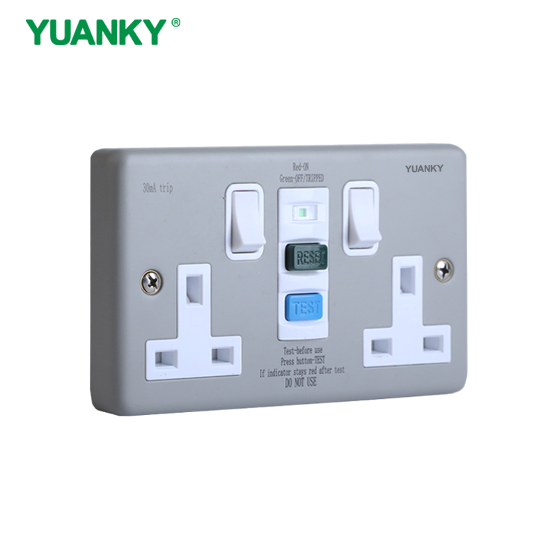 China RCD China supplier 13A protected safety double socket factory and ...